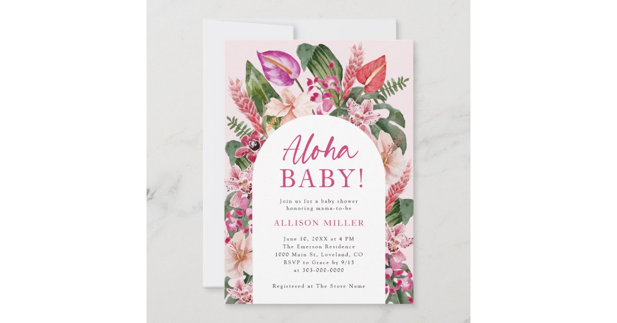 Aloha Baby Shower Invitation | Zazzle