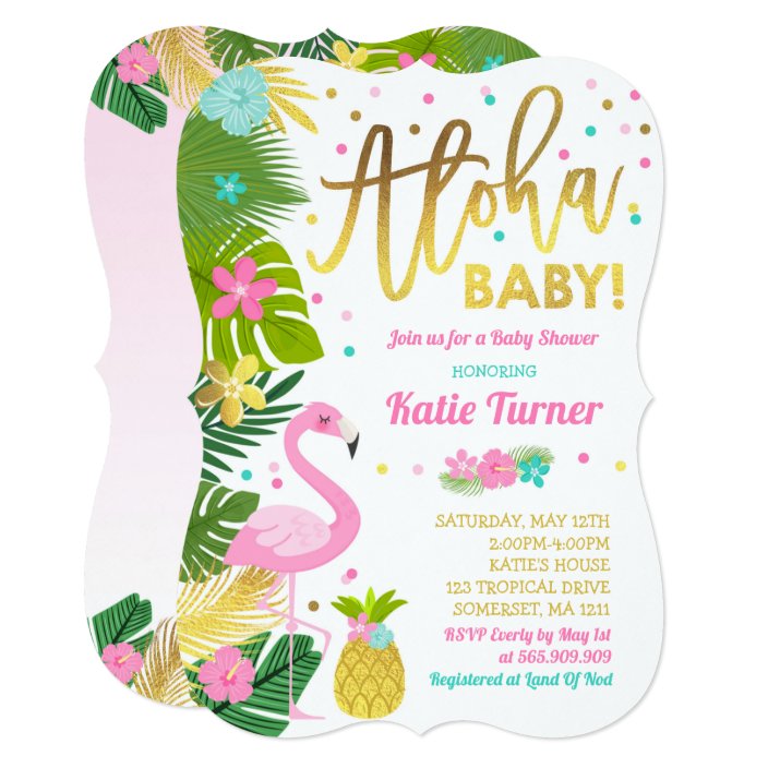 Aloha Baby Shower Invitation Tropical Baby Shower | Zazzle.com
