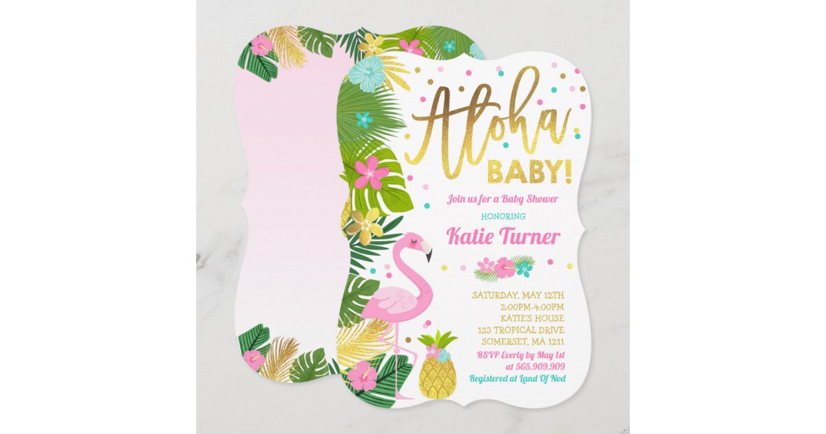 Aloha Baby Shower Invitation Tropical Baby Shower | Zazzle