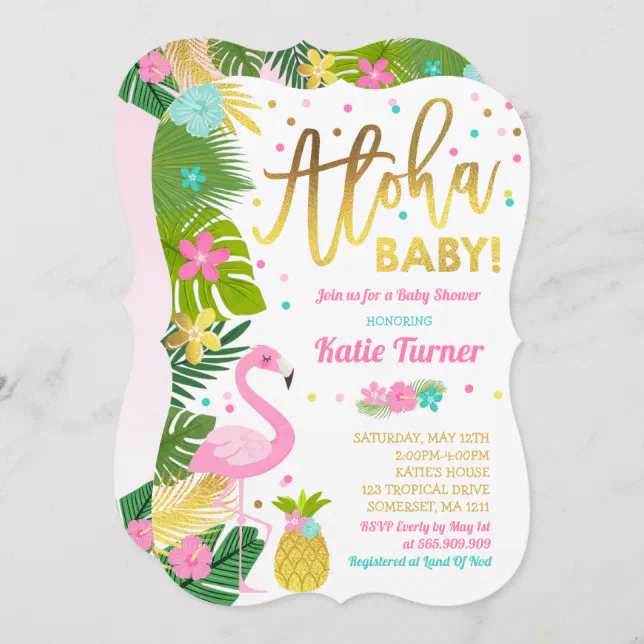 Aloha Baby Shower Invitation Tropical Baby Shower | Zazzle