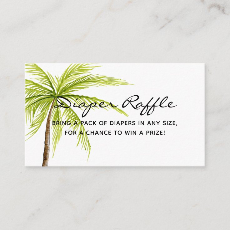 Aloha Baby Shower Tropical Diaper Raffle Ticket Enclosure Card | Zazzle