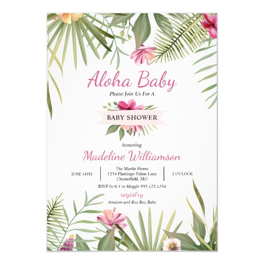 Aloha Baby Tropical Baby Shower Invitation | Zazzle.com