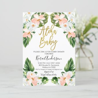 Aloha baby tropical baby shower invitation | Zazzle