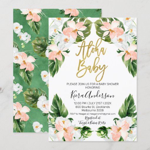 Aloha baby tropical baby shower invitation | Zazzle