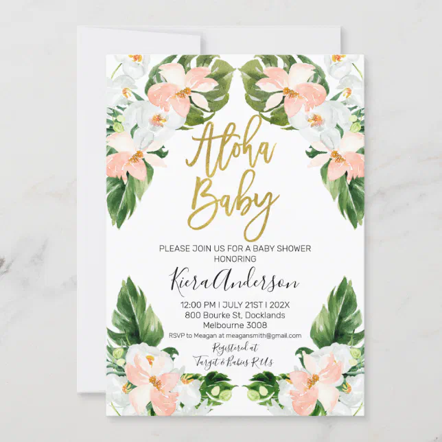 Aloha baby tropical baby shower invitation | Zazzle