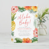 Aloha Baby Tropical Floral Baby Shower Invitation | Zazzle