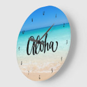 Aloha Beach Hawaiian Island Large Clock | Zazzle