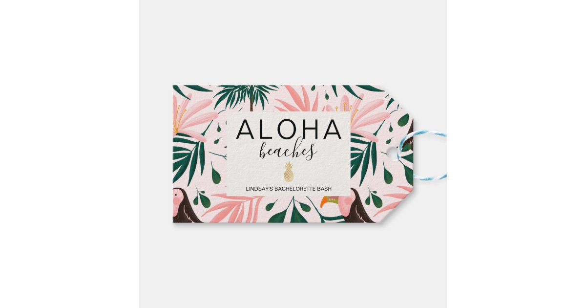 Aloha Beaches Bachelorette Gift Tags | Zazzle