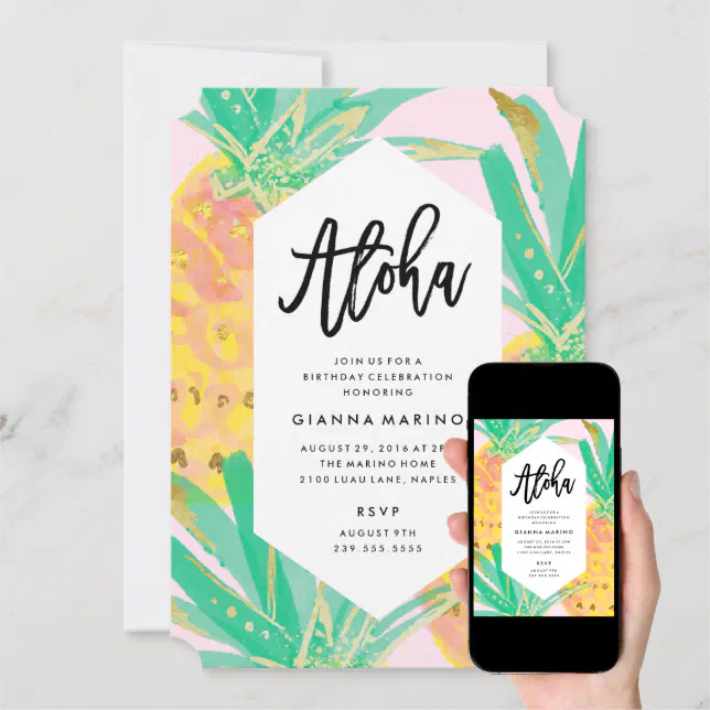 Aloha Birthday Invitation | Zazzle