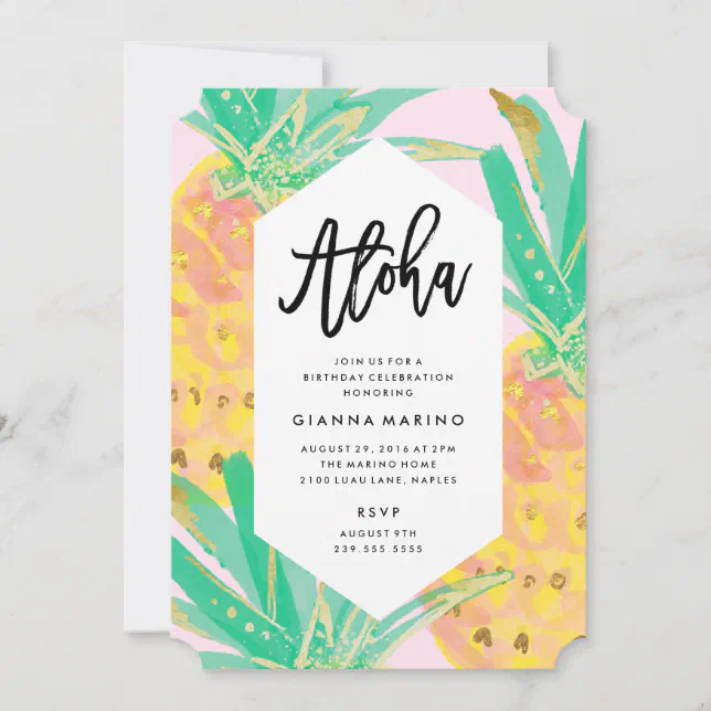 Aloha Birthday Invitation | Zazzle
