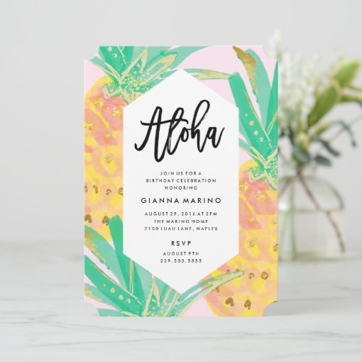 Aloha Birthday Invitation | Zazzle