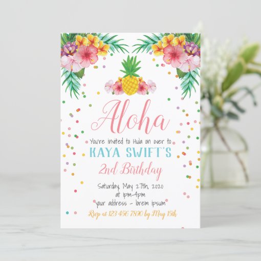 Aloha Birthday Invitation | Zazzle