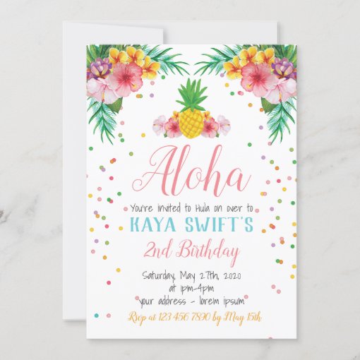 Aloha Birthday Invitation | Zazzle