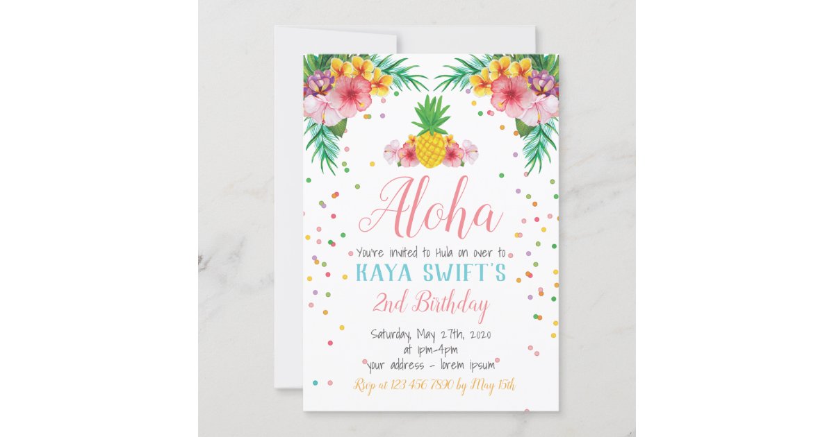 Aloha Birthday Invitation | Zazzle