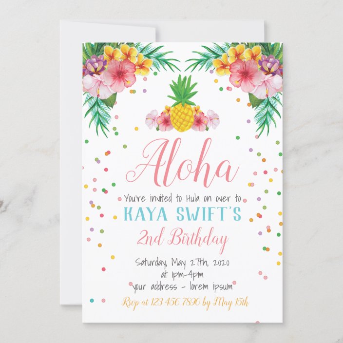 Aloha Birthday Invitation | Zazzle