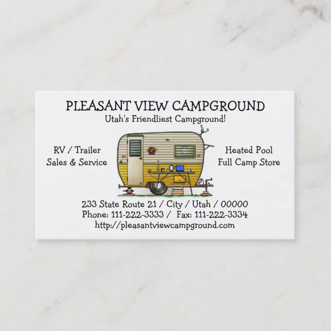 Aloha Camper Trailer Business Card | Zazzle