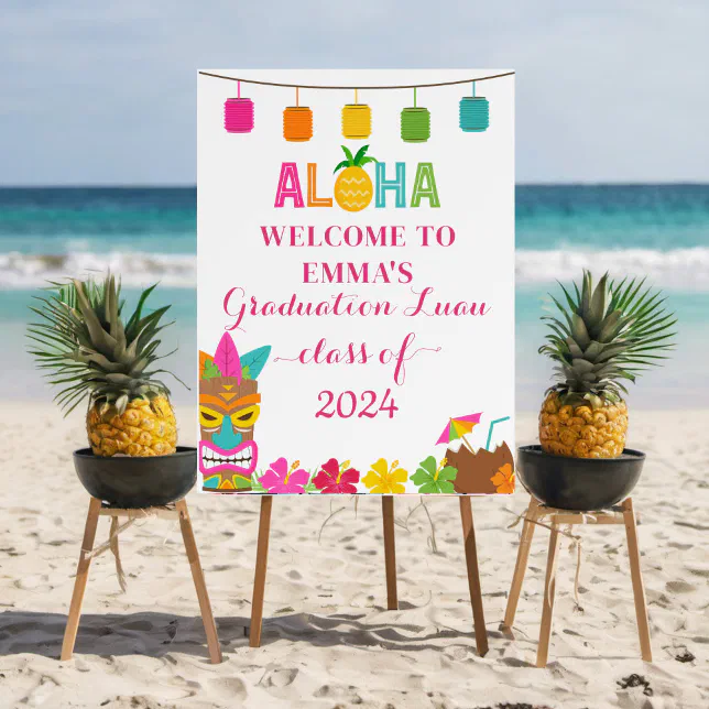 Aloha Class Of 2024 Graduation Luau Welcome Sign | Zazzle