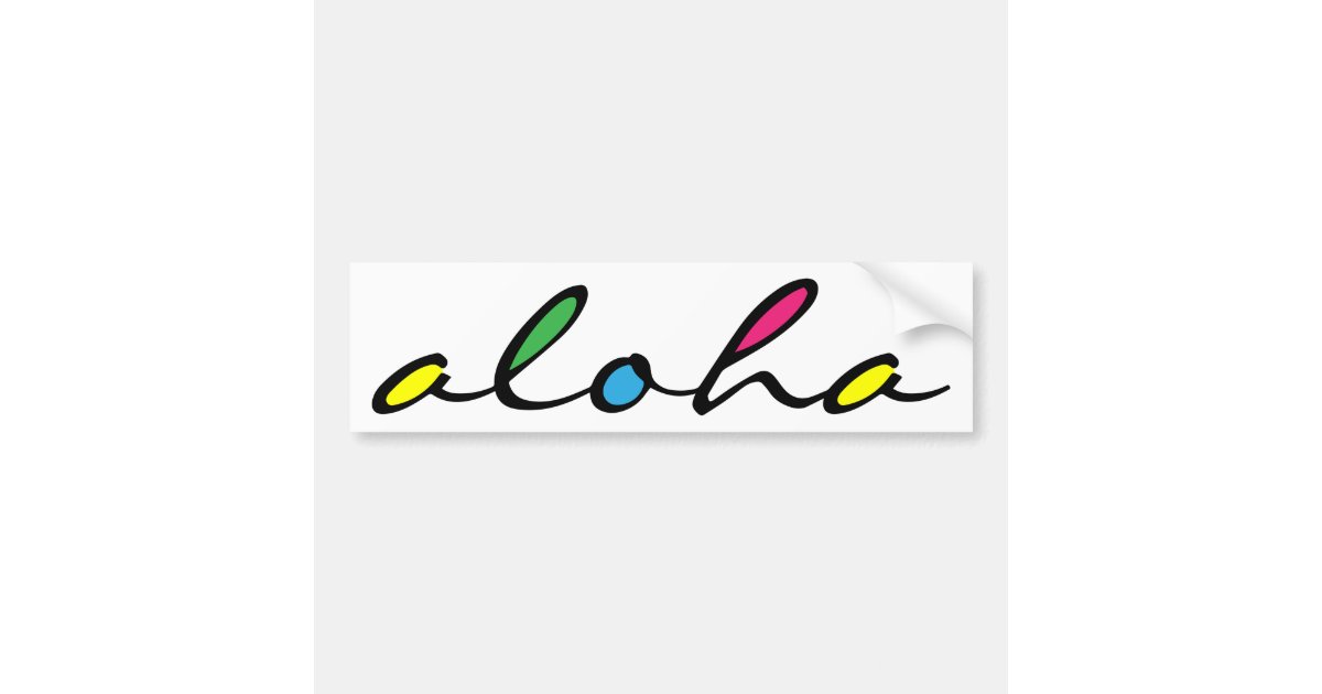 ALOHA colourful Bumper Sticker | Zazzle