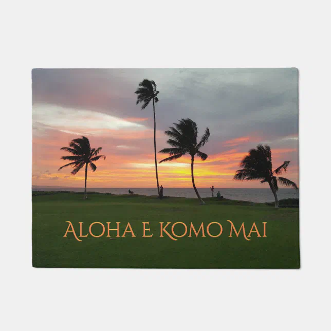 Aloha E Komo Mai Doormat | Zazzle