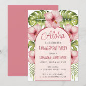 Aloha Engagement Tropical Floral Pink Hibiscus Invitation | Zazzle