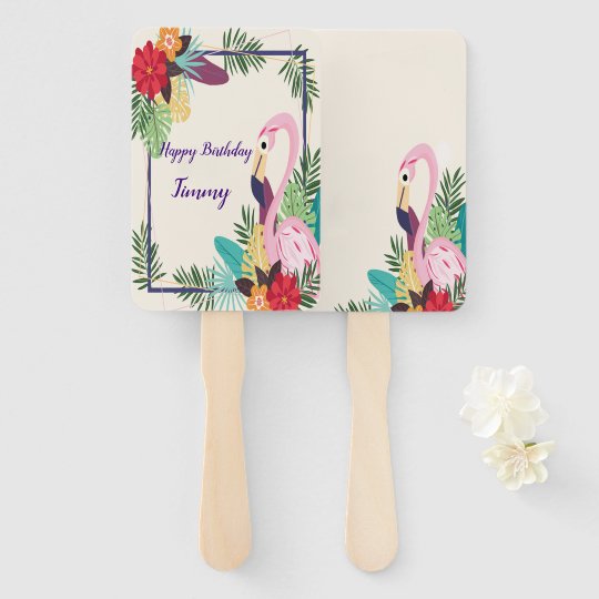 Aloha Flamingo Tropical Hand Fan | Zazzle.com