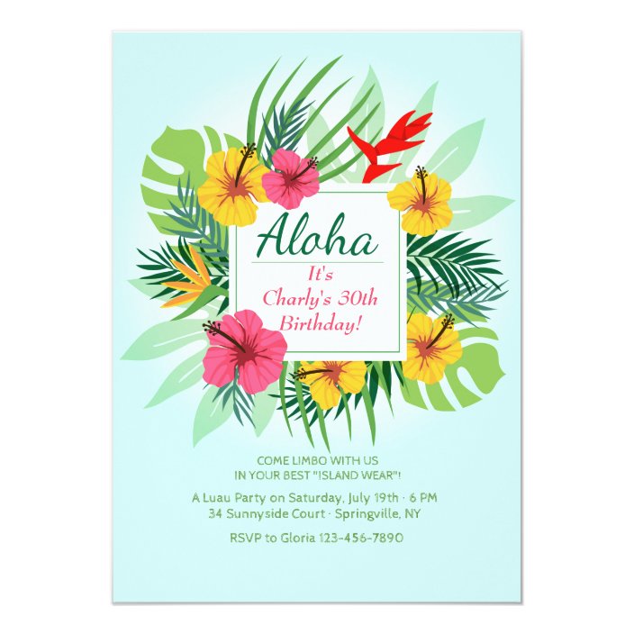 Aloha Floral Invitation | Zazzle.com