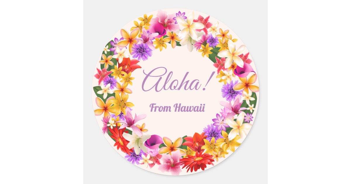 Aloha! From Hawaii Classic Round Sticker | Zazzle