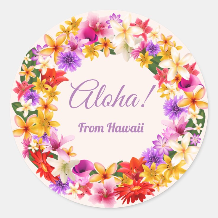 Aloha! From Hawaii Classic Round Sticker | Zazzle