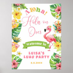 Aloha Hawaii birthday party welcome Poster | Zazzle