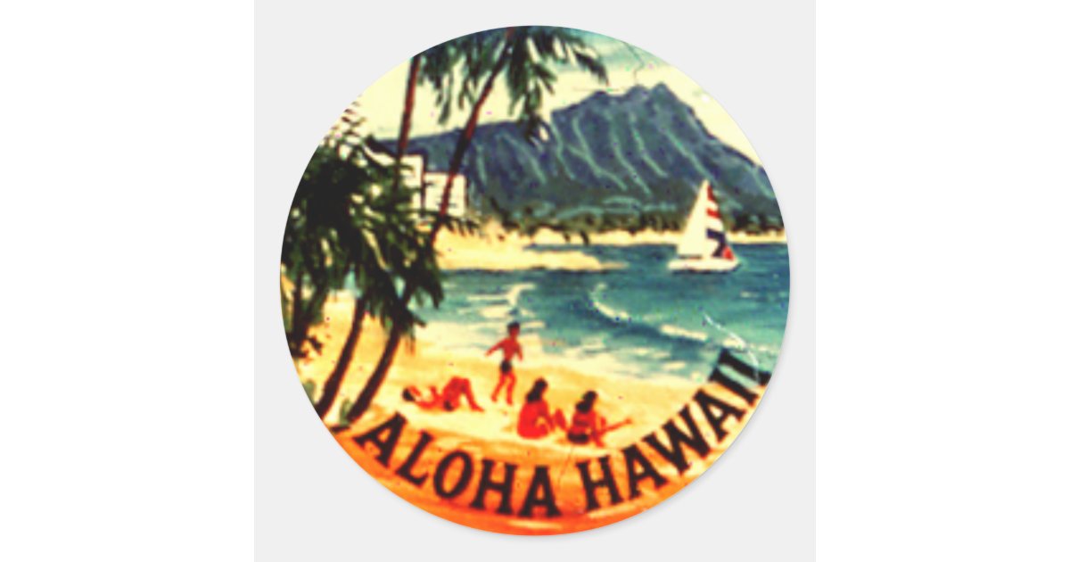 Aloha Hawaii Classic Round Sticker | Zazzle