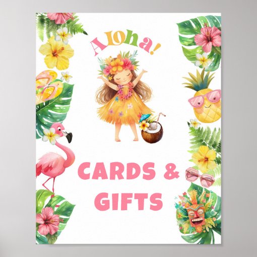 Aloha hawaii party Cards and gifts Poster | Zazzle