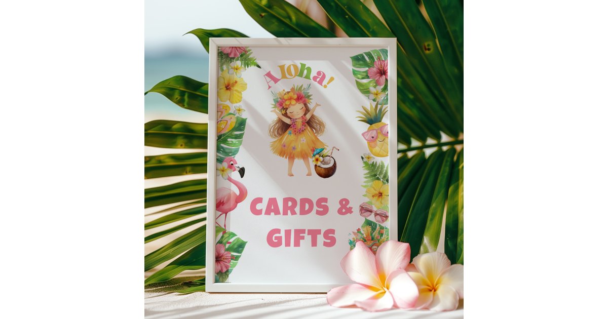 Aloha hawaii party Cards and gifts Poster | Zazzle