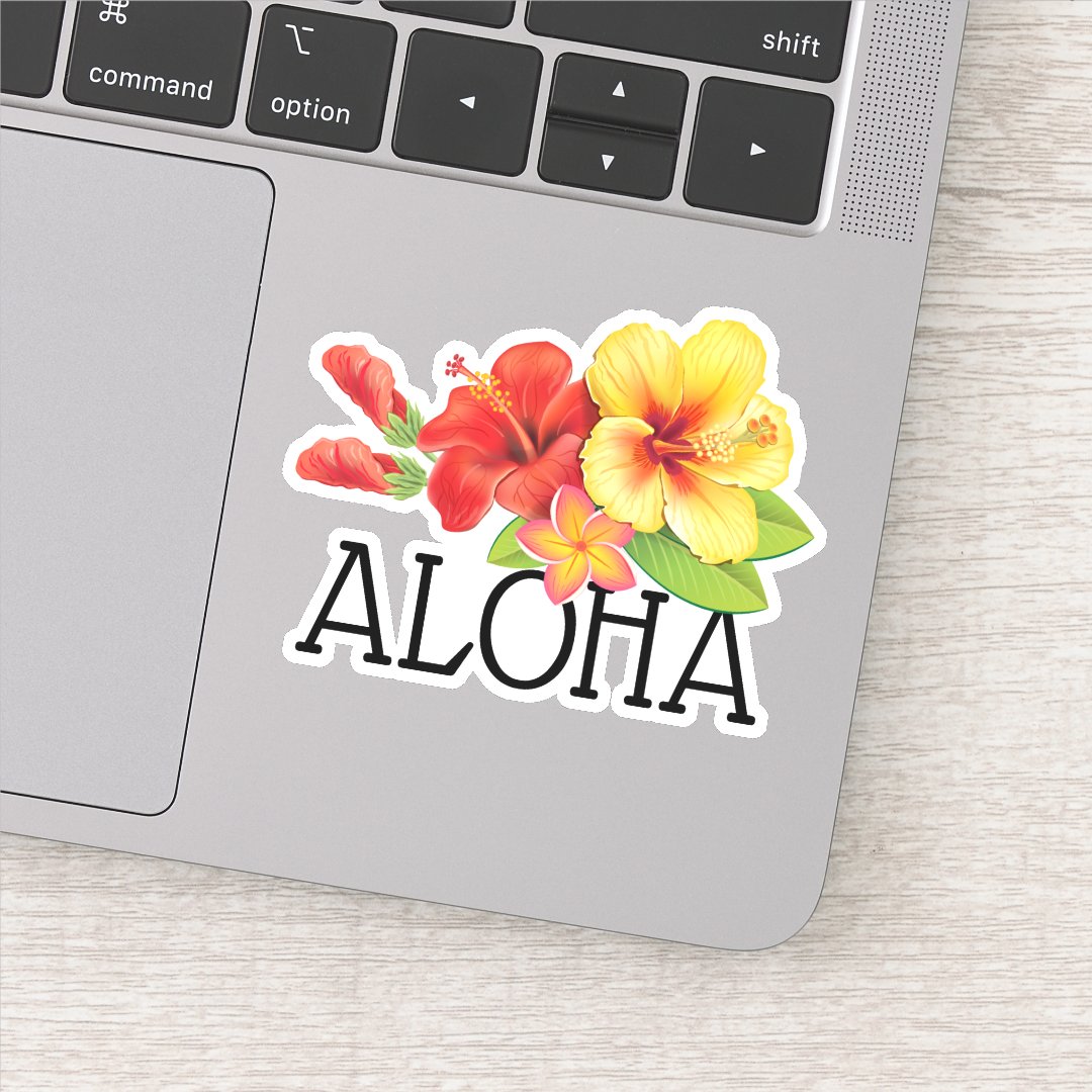 Aloha Hawaiian Flowers Sticker | Zazzle