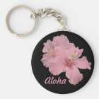 Hawaiian Flowers Aqua Wedding Favor Keychain | Zazzle.com
