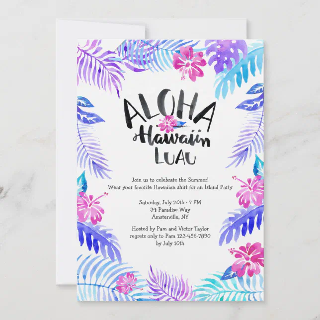 Aloha Hawaiian Invitation | Zazzle