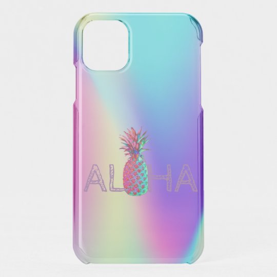 Aloha Hawaiian Pineapple Holographic Uncommon iPhone Case | Zazzle.com