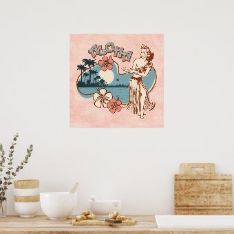 Aloha Hula Girl Print | Zazzle