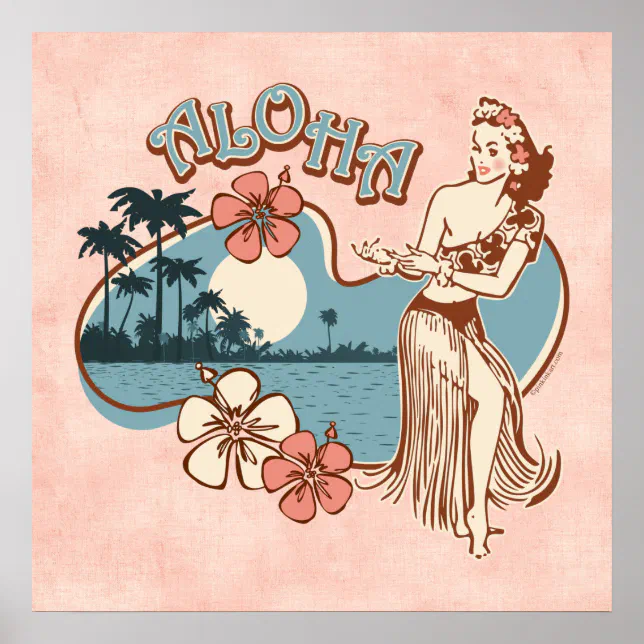 Aloha Hula Girl Print | Zazzle