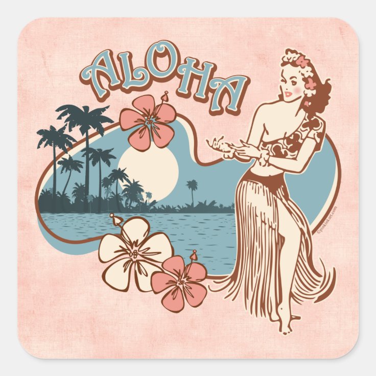 Aloha Hula Girl Sticker | Zazzle