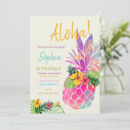 Aloha Kids Birthday Invitation | Zazzle