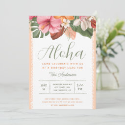 Aloha Luau Tropical Chic Birthday Party Invitation | Zazzle