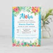 Aloha Luau Tropical Graduation Blue Invitation | Zazzle