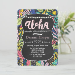 Aloha Luau Tropical Graduation Invitation | Zazzle
