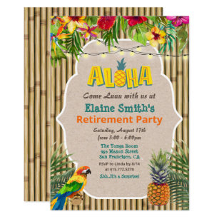 Tropical Hawaiian Retirement Invitations | Zazzle