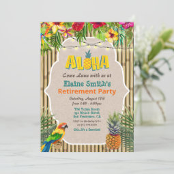 Aloha Luau Tropical Retirement Party Invitation | Zazzle