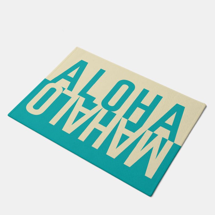 Aloha & Mahalo (Seafoam) Doormat | Zazzle.com
