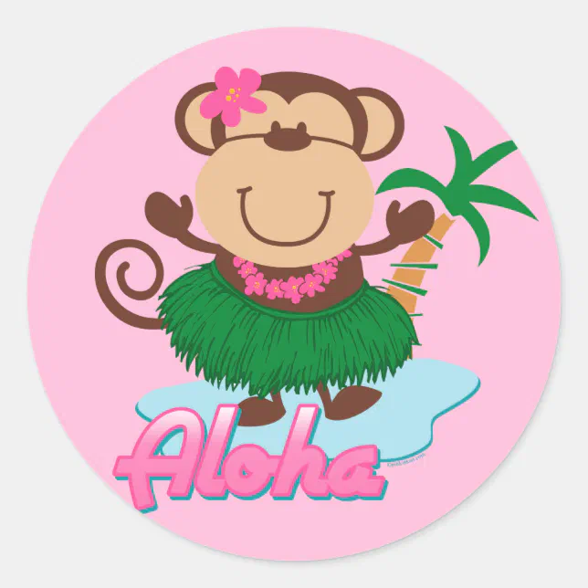 Aloha Monkey Sticker | Zazzle