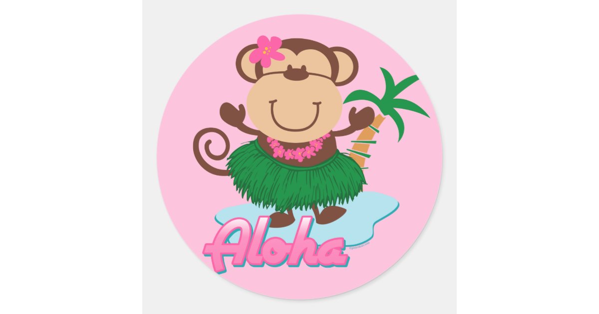 Aloha Monkey Sticker | Zazzle