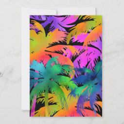 Aloha Neon Tropical Luau Summer Fun Birthday Invitation | Zazzle