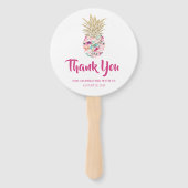 Aloha Pink Gold Pineapple Birthday Favor Hand Fan | Zazzle